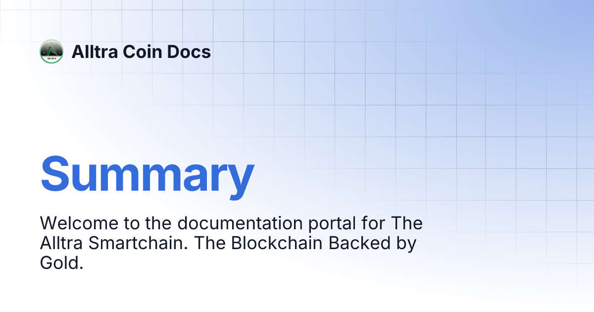 Summary | Alltra Coin Docs